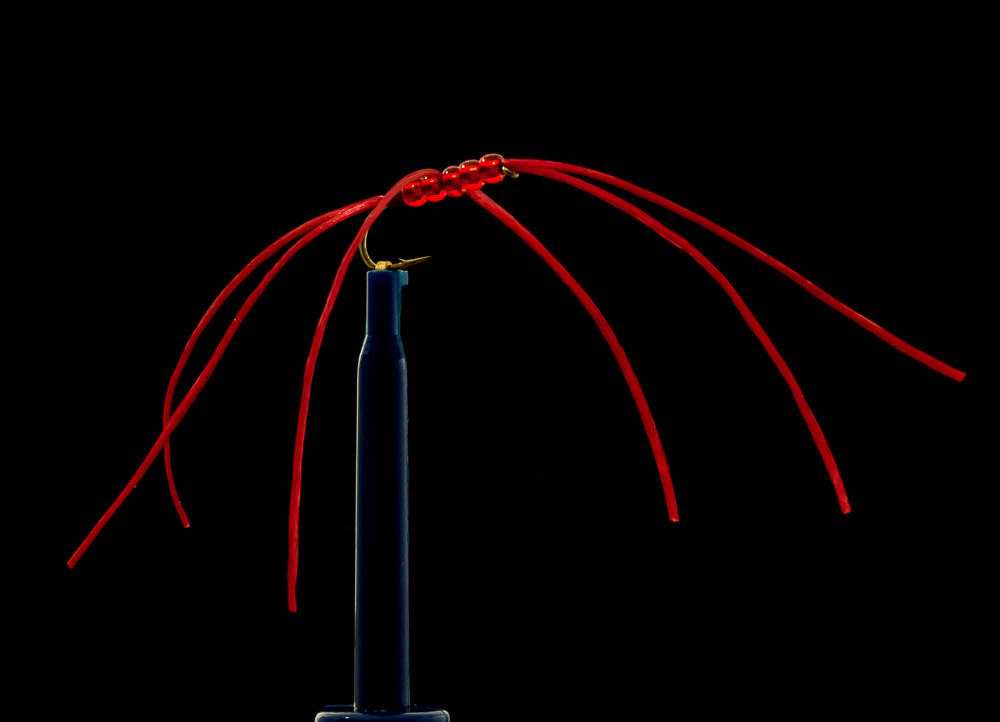 3 x Red Apps Bloodworm Blood Worm Flexi Floss Trout Fly Flies, 6 Legs ...