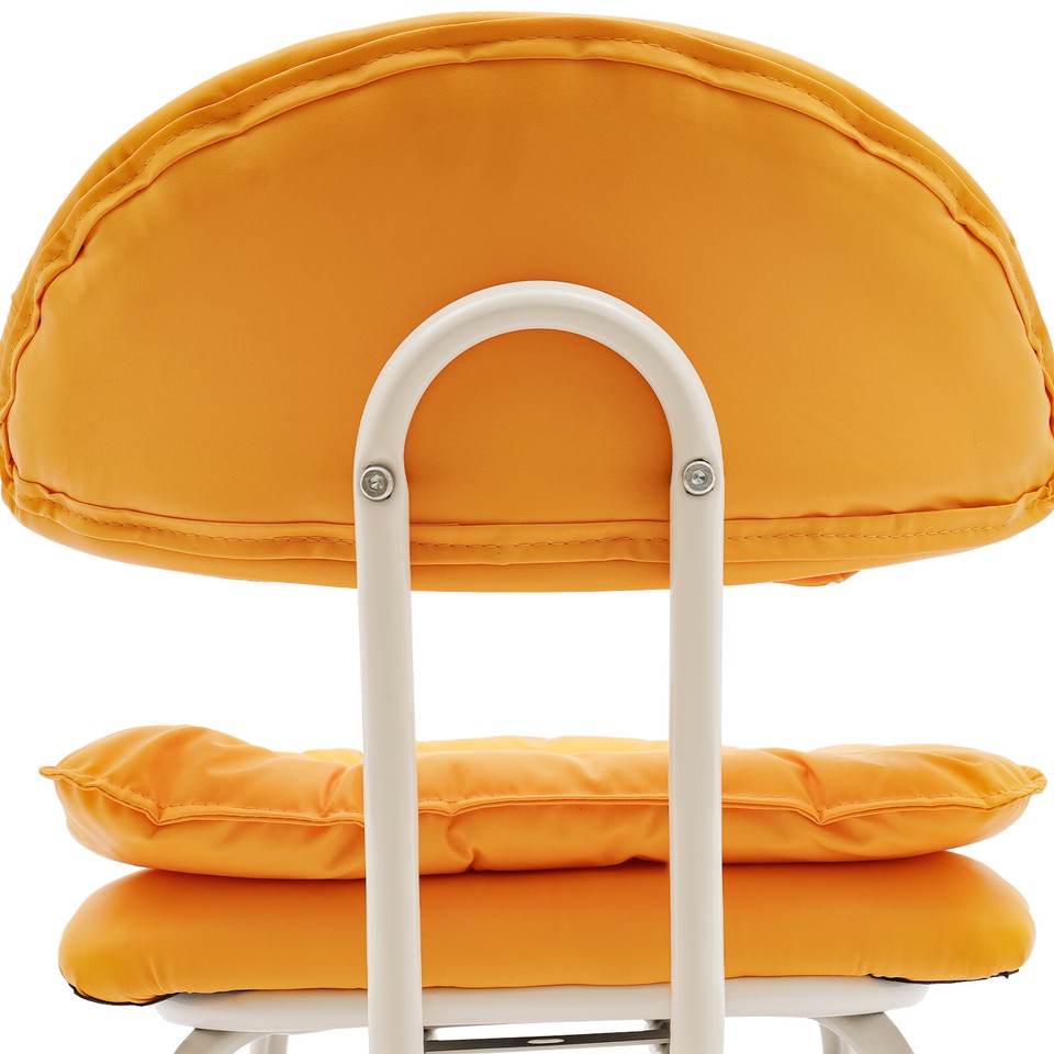 Orange Rolling Stool with Back Rest Heavy Duty Rolling Stool Roller ...