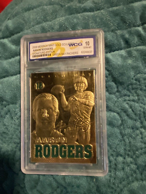 🏈 2008 Merrick Mint Gold Sculpted Aaron Rodgers Signature Edition WCG ...
