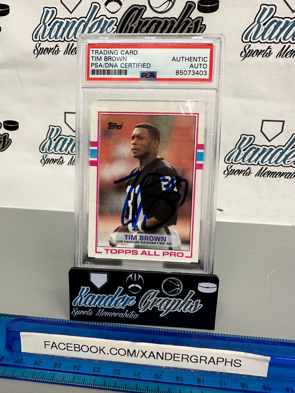 TIM BROWN SIGNED AUTOGRAPHED 1989 TOPPS RC ROOKIE CARD 265 PSA DNA ...