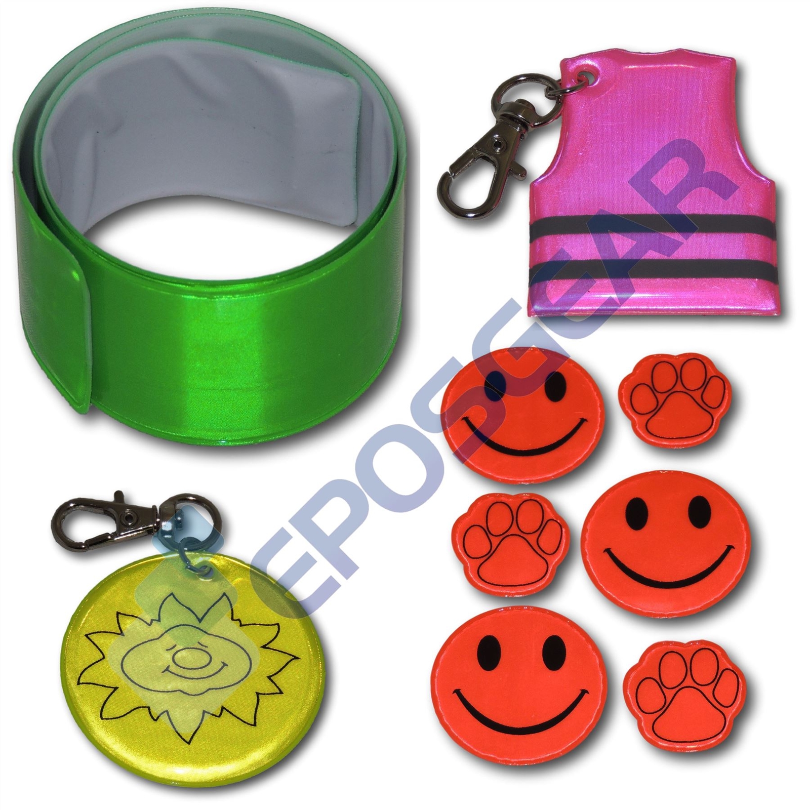 Children's 9 Piece Hi-Vis Road Safety Cycling Walking Night Slapband ...
