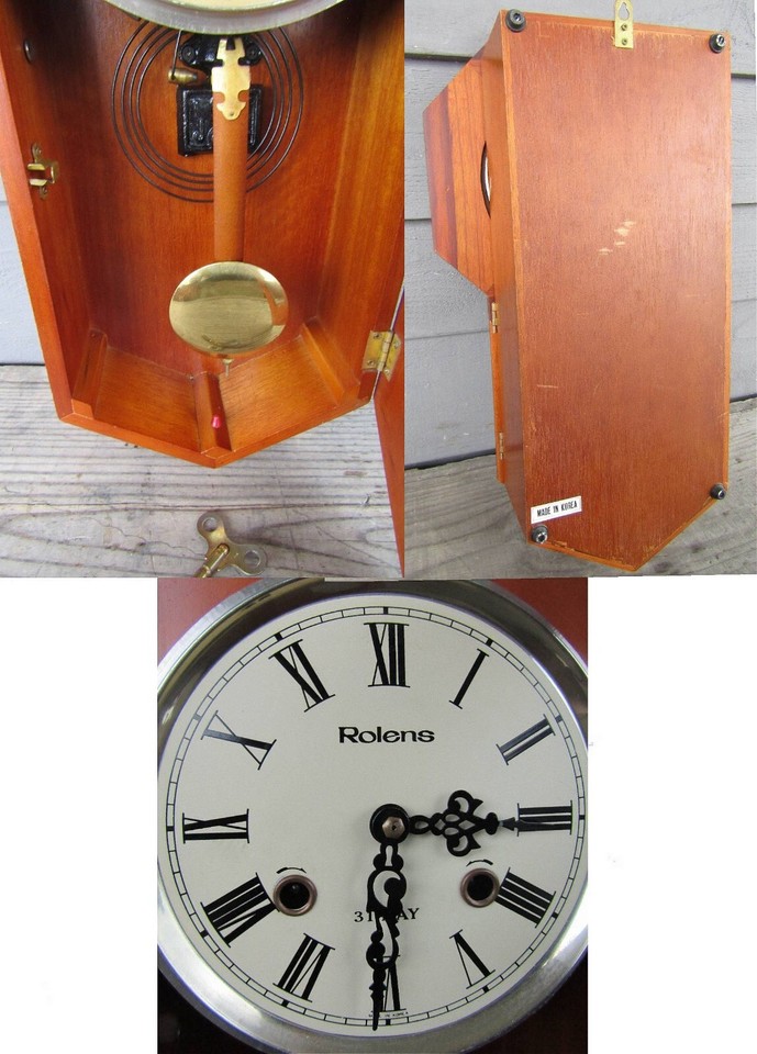 NICE OLDER ROLENS 31 day KEYWIND WALL REGULATOR CLOCK | eBay