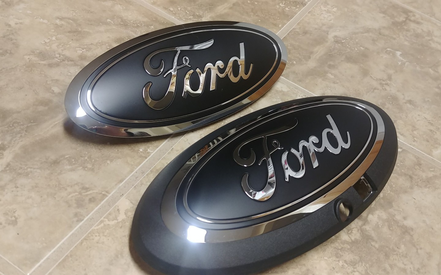 2018-20 f150 ford emblems custom matte black front & rear, with camera ...