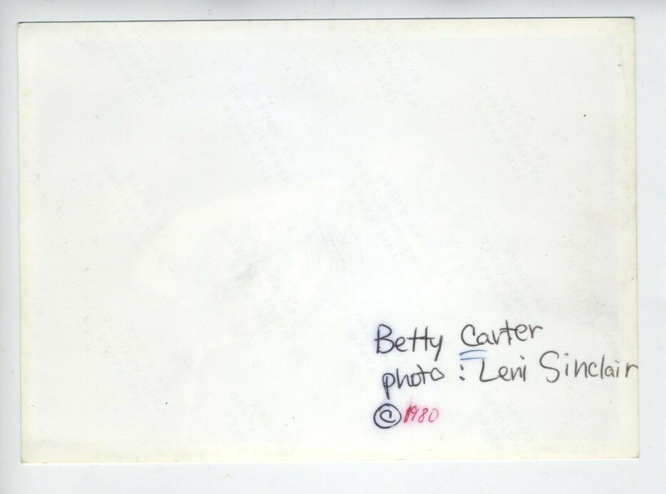 1980 BETTY CARTER JAZZ PHOTO BY LENI SINCLAIR SINGER FANTASTIC 5X7 SIGNED | eBay