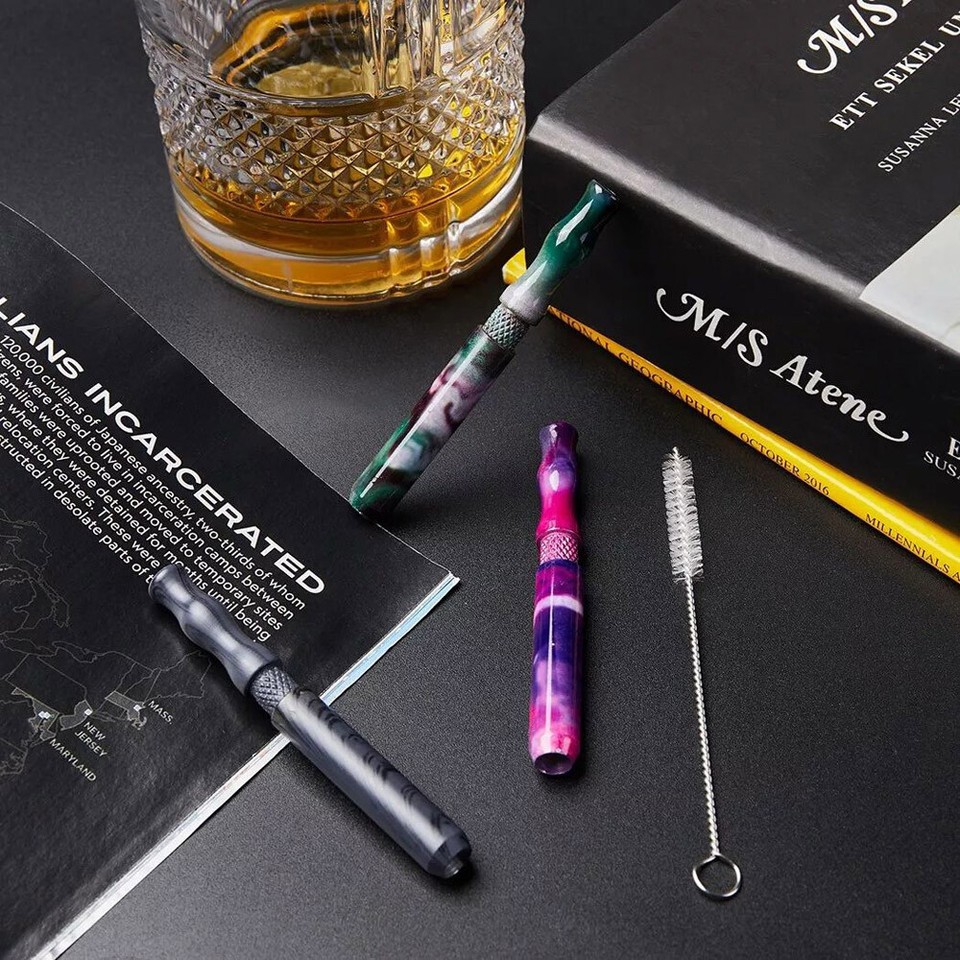 3Pack 3" One Hitter Mini Pipes with 3 Brush Metal Tobacco Smoking Pipes ...