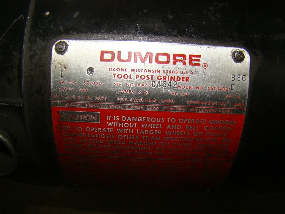 DUMORE #57-021 Tool Post Grinder | eBay