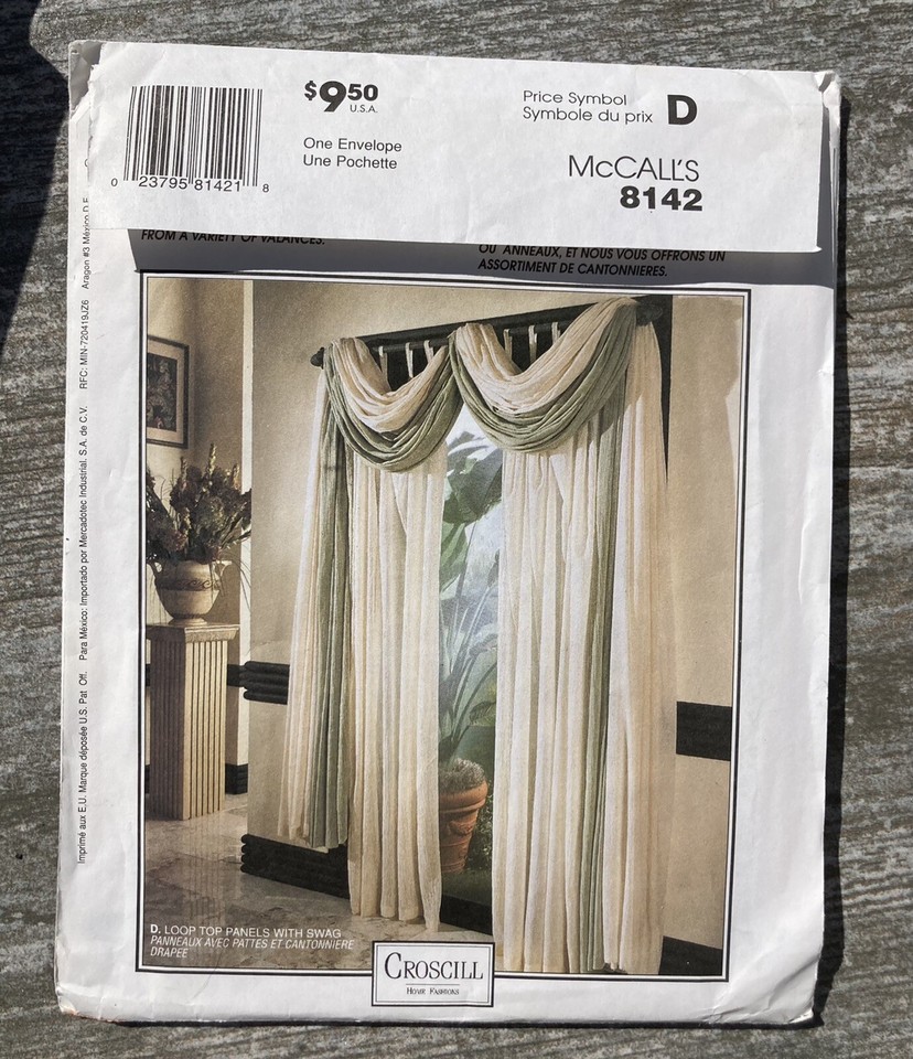 McCall's 8142 Home Decorating Croscill Curtains 23795814218 | eBay