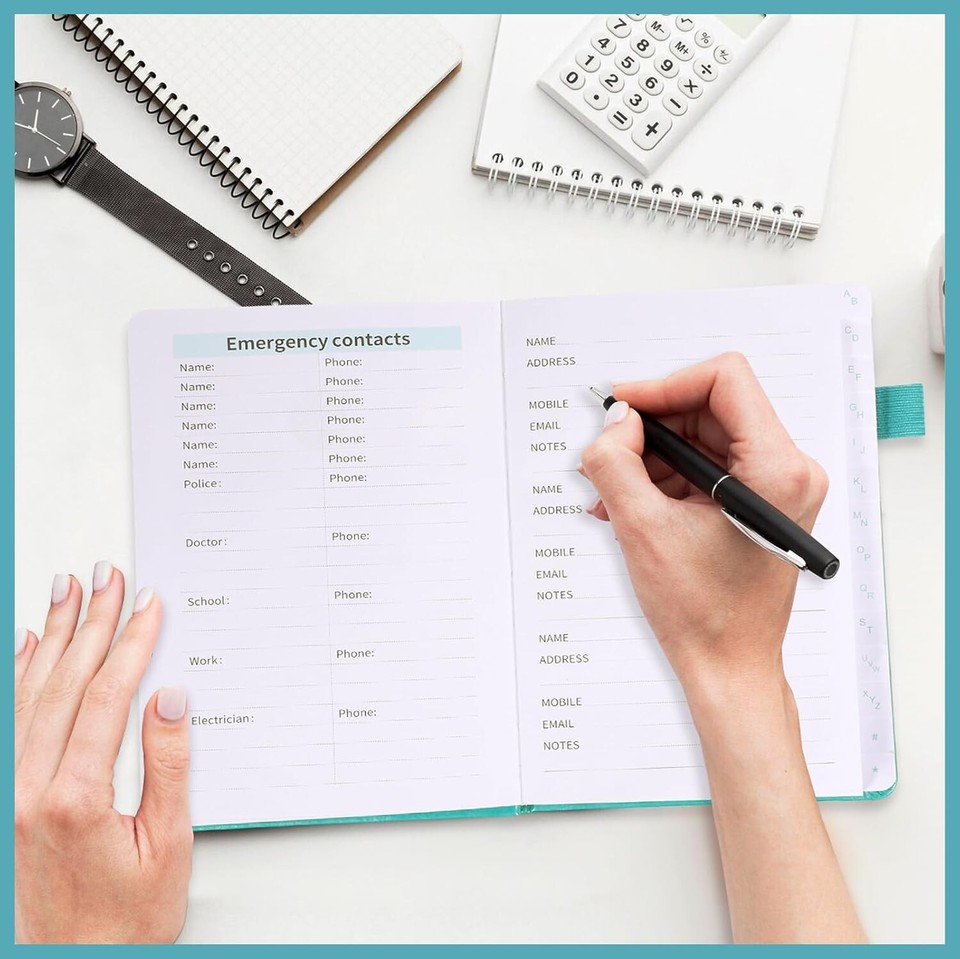 New Address Book With Alphabetical Tabs Hardcover Password Keeper ...