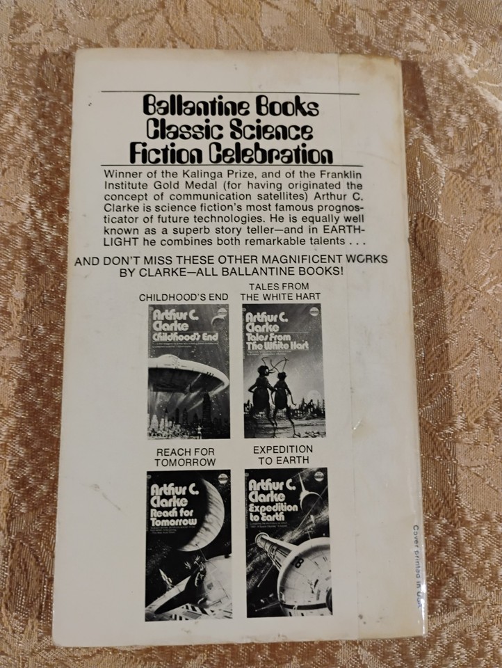 Earthlight by Arthur C. Clarke ~ 1973 Ballantine Books Sci/Fi Paperback ...