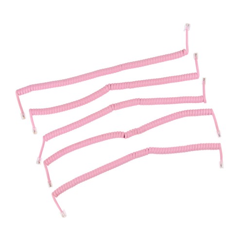 5x Telephone Handset Phone Extension Cord Coil Line TJ9 (4P4C) Cable ...