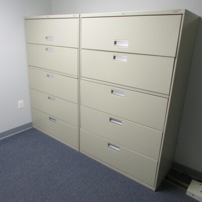 HON Brigade 600 Series 5 Drawer 42" File Cabinets ( Putty) | eBay
