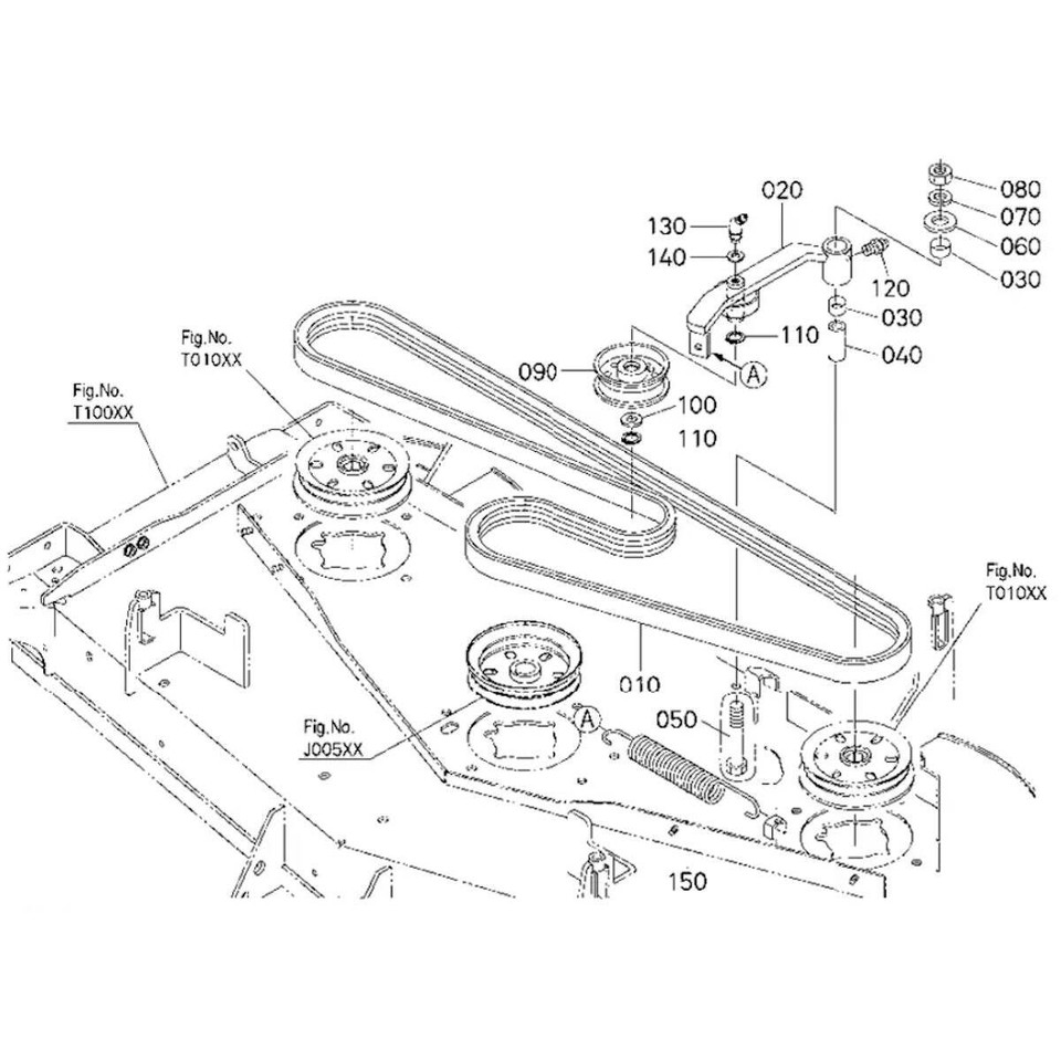 Cutting Deck Belt Fits Kubota ZD1211 with RCK60P-1200Z Deck Pn K5955 ...