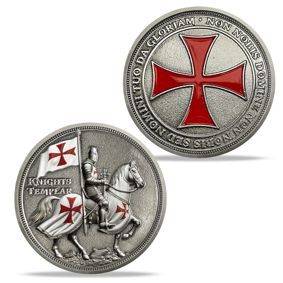 Templar Knight Commemorative Coin - Red Cross "Non Nobis Domine ...