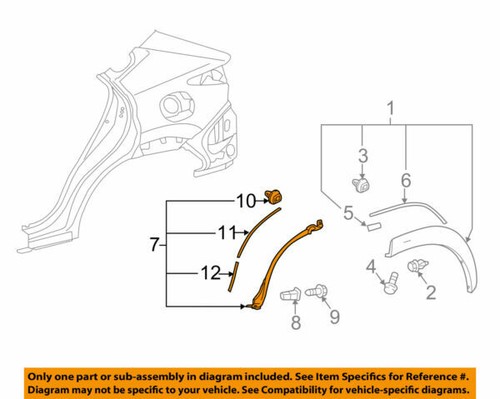75873-78010 Toyota Moulding, quarter panel wheel opening, rh 7587378010 ...
