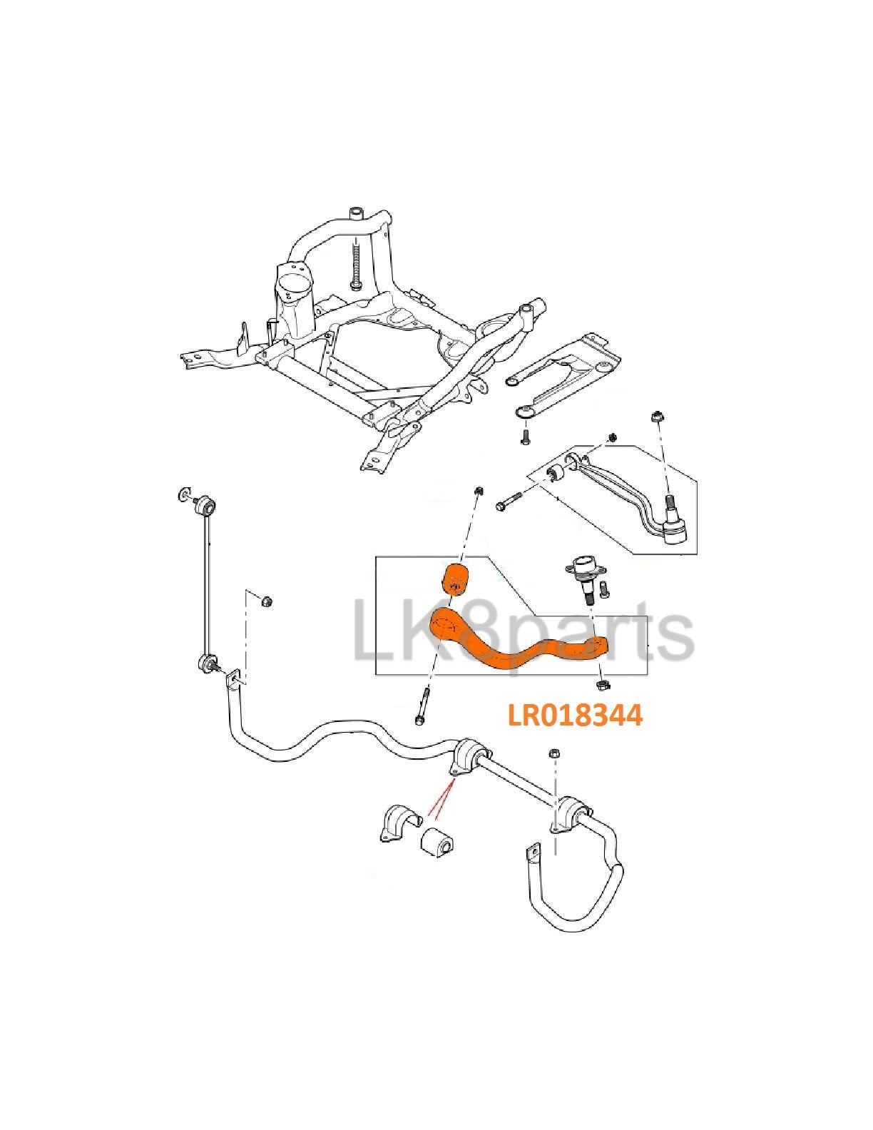 Land Rover Range Rover 03-12 Front Stabilizer Upper Control Arm LH ...