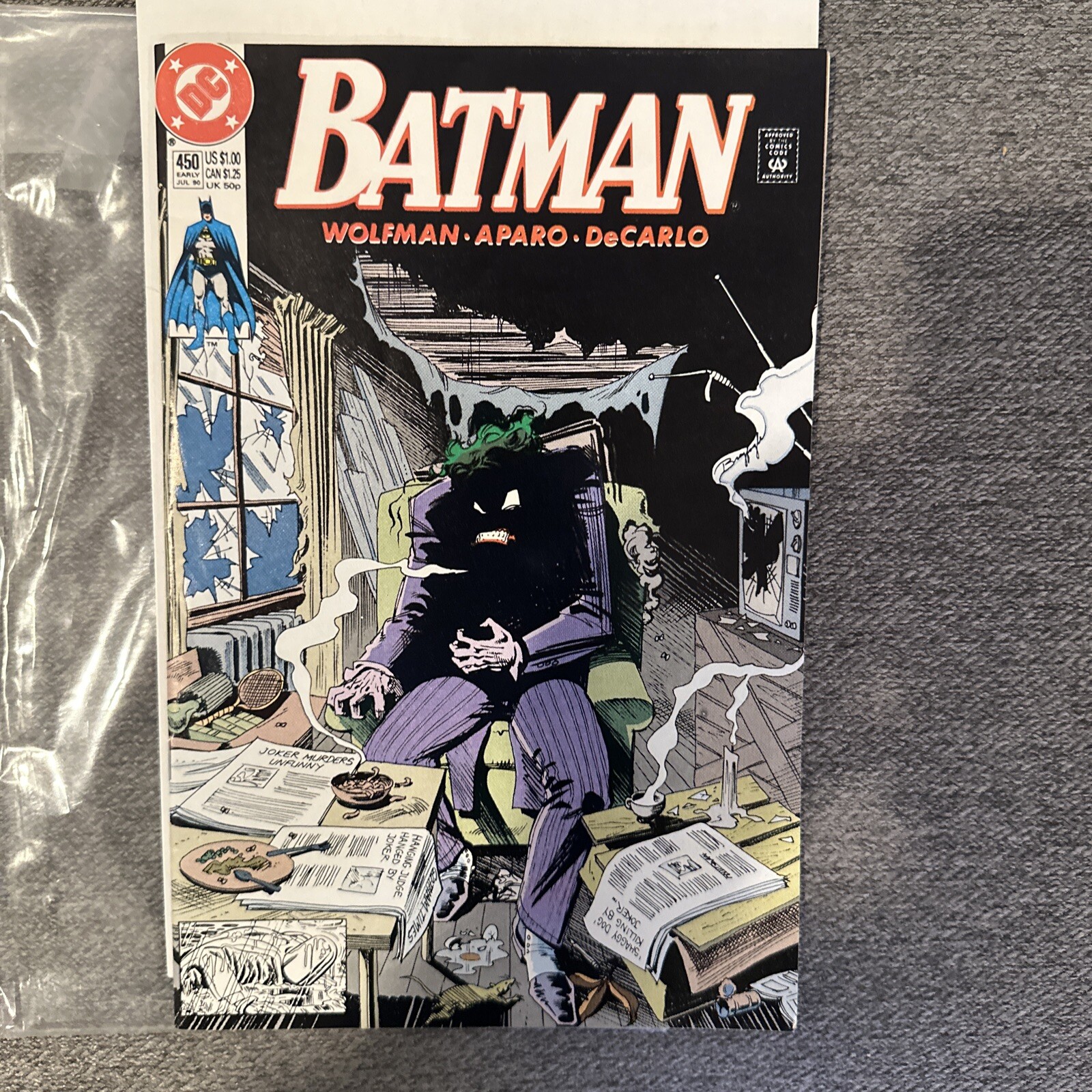 BATMAN # 450 JOKER MARV WOLFMAN JIM APARO $1.00 1990 COPPER AGE DC ...