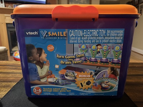 Vtech V Smile TV Learning System Console, Controller, 3 Games -Tested ...