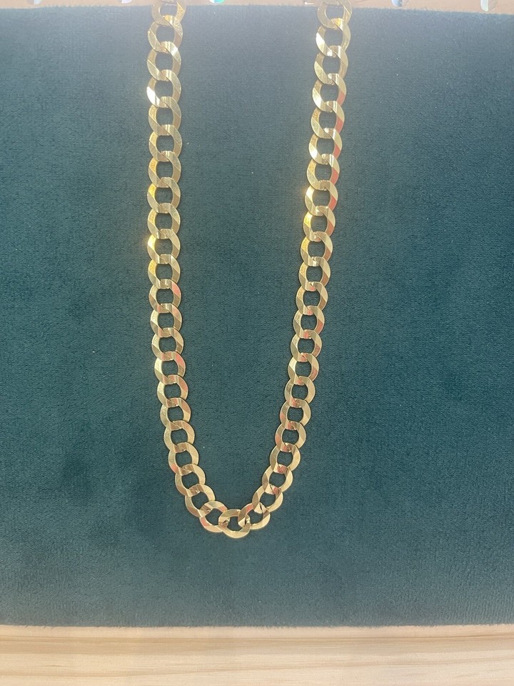 14k solid heavy real gold curve link chain 8mm 24” Long | eBay