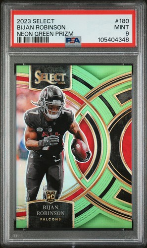2023 PANINI SELECT NEON GREEN PRIZM #180 BIJAN ROBINSON ROOKIE RC 44/49 ...