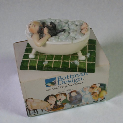 Bottman Design #75410 Bathing With Kitty Ceramic Figurine | eBay