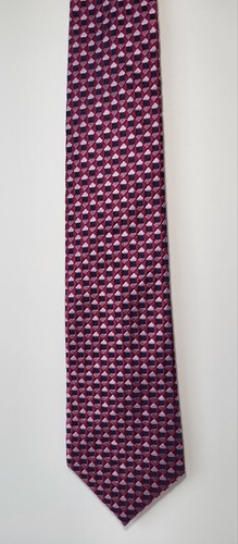 Covington 100% Silk NeckTie Geometric Design in Purples & Navy Squares ...