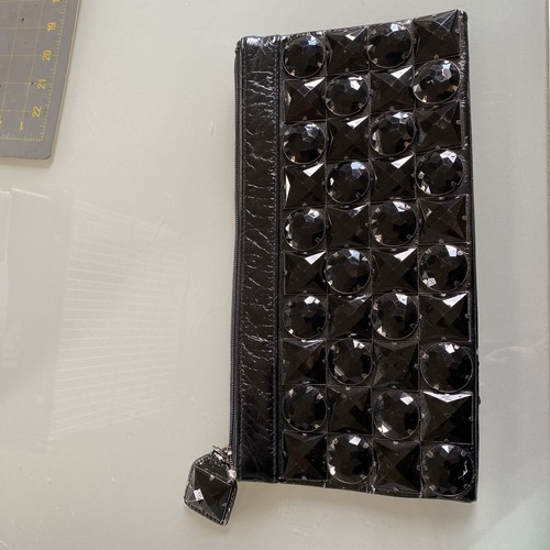 Vintage Steve Madden Beaded Studded Clutch Black Bling Evening Bag ...