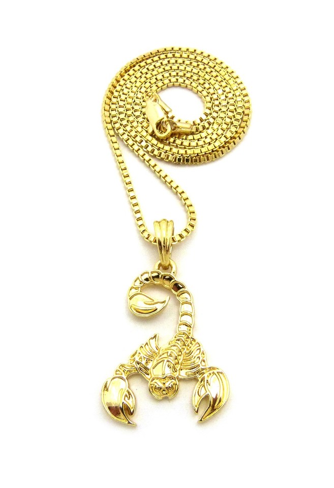 NEW SCORPION PENDANT & BOX/ROPE CHAIN HIP HOP NECKLACE - XGP25G | eBay