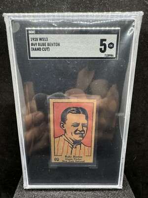 1928 W513 MLB Baseball #69 Rube Benton SGC 5 EX New York Giants BB | eBay