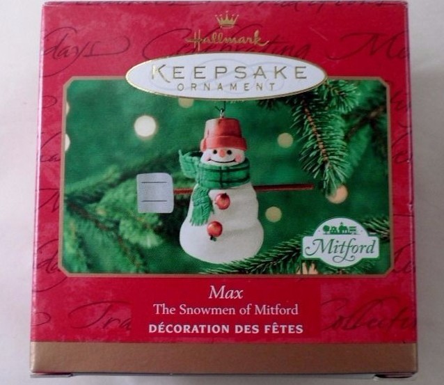 Sweet MIB 2000 Hallmark Jan Karon Max the Mitford Snowman Christmas ...