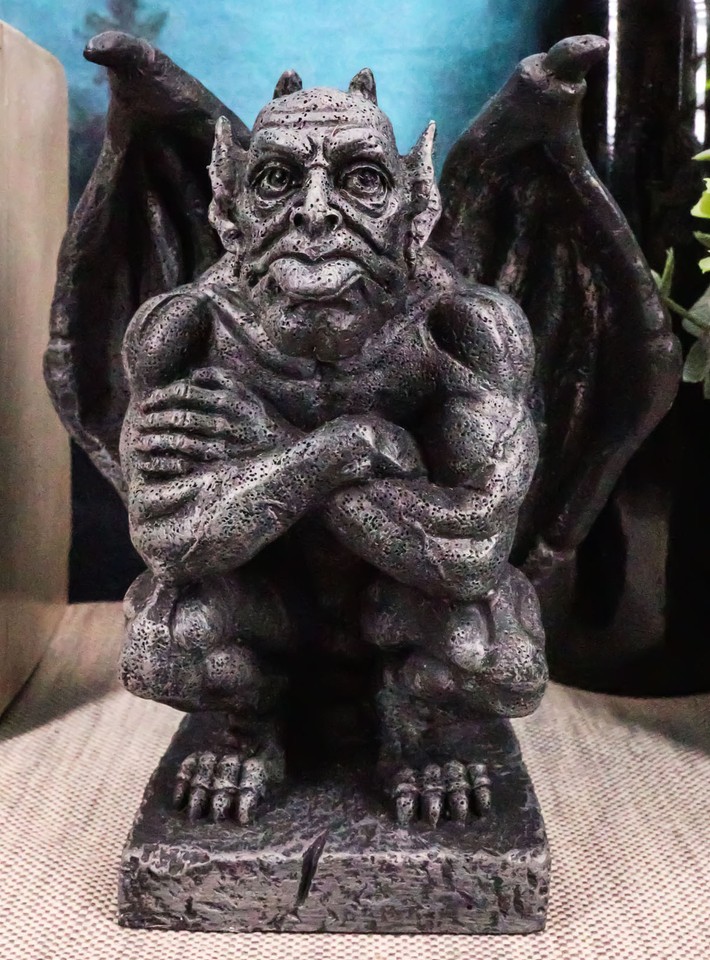 Winged Night Watchman Gothic Troll Deimos Gargoyle Statue 6.5"Tall ...