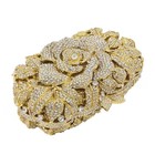 Women Metal Floral Clutches Wedding Party Bag Flower Rose Handbag | eBay
