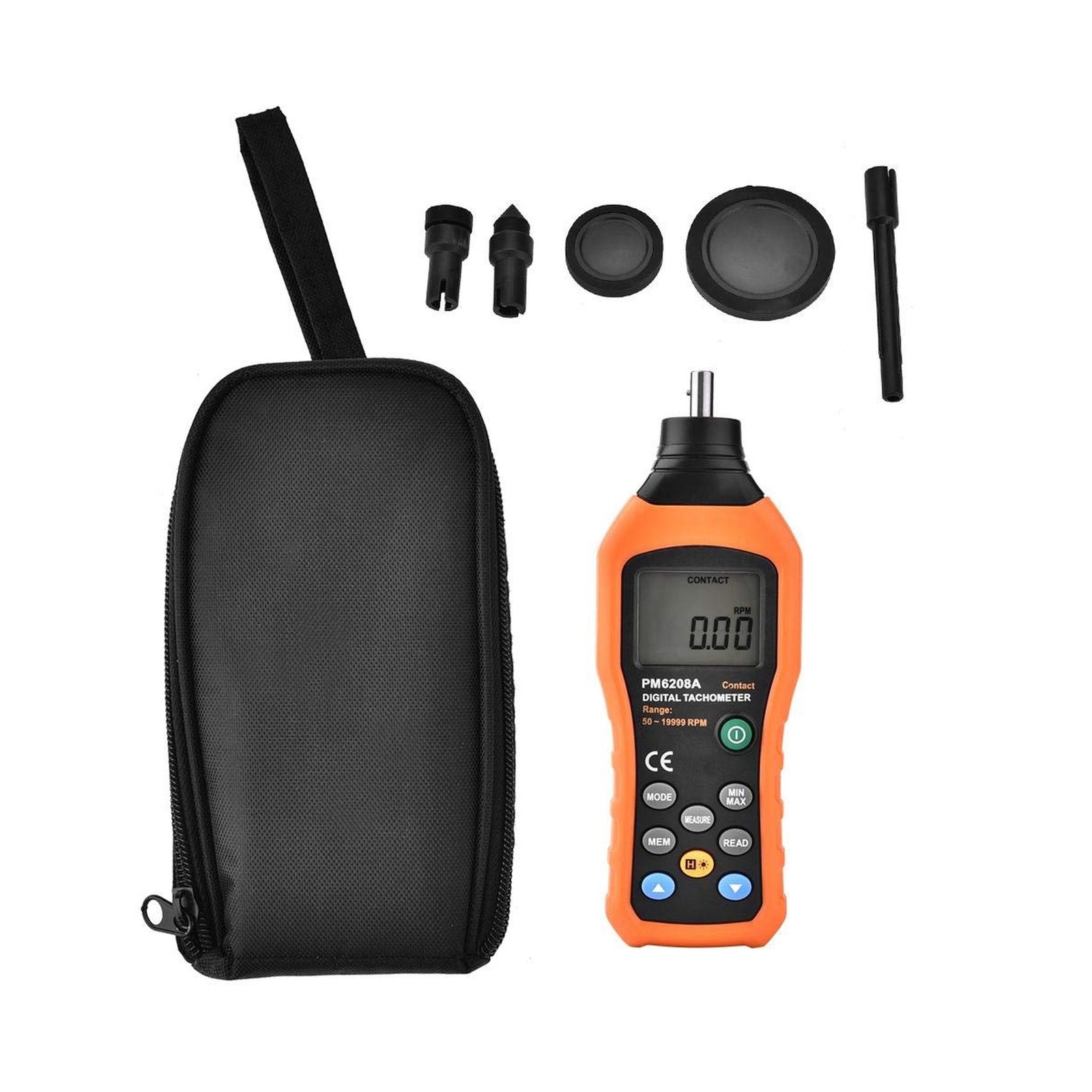 PEAKMETER Tachometer PM6208A Handheld Contact Digital Tachometer Meter ...