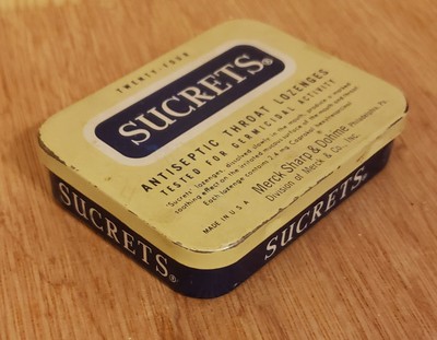Vintage Sucrets | Tin Metal Lozenges Box | Made in USA | Merck Sharp ...