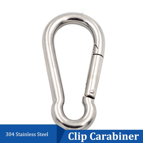 304 Stainless Steel Carabiner Clips Locking Snap Hooks Spring Loaded ...