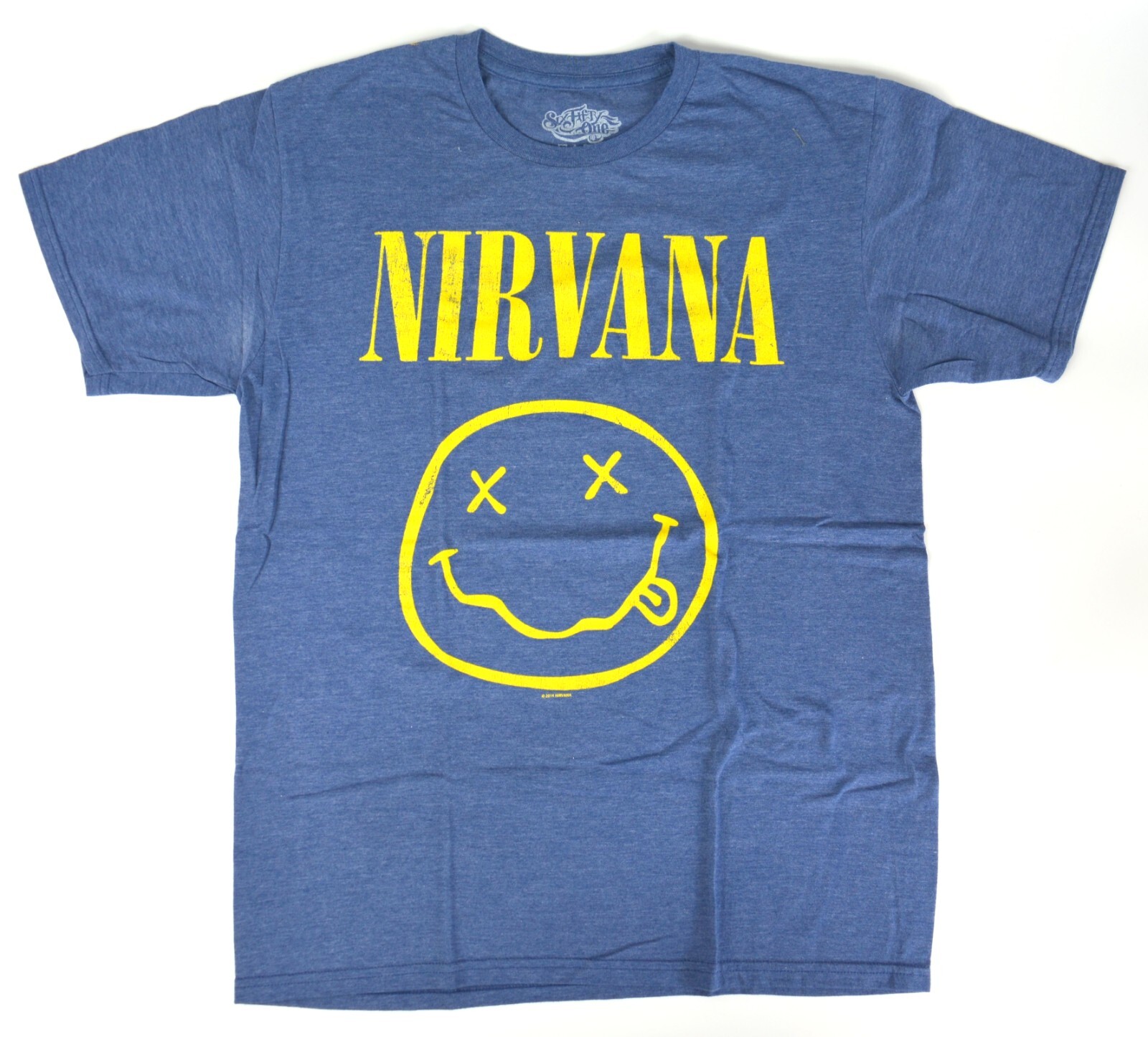Six Fifty One NIRVANA Happy Face Logo Graphic Tee Blu… - Gem