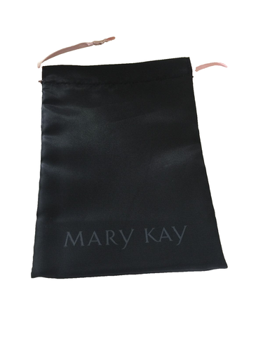 Mary Kay Cosmetic/Makeup Bag Black, Satin Feel w/ Pull String Tie Close ...