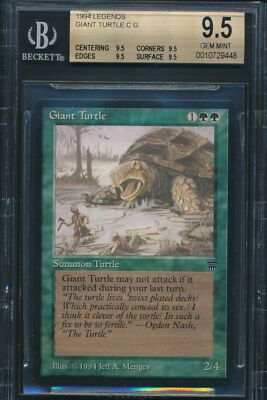Legends Giant Turtle BGS 9.5 Graded Magic MTG (9448) -magicgraders- | eBay