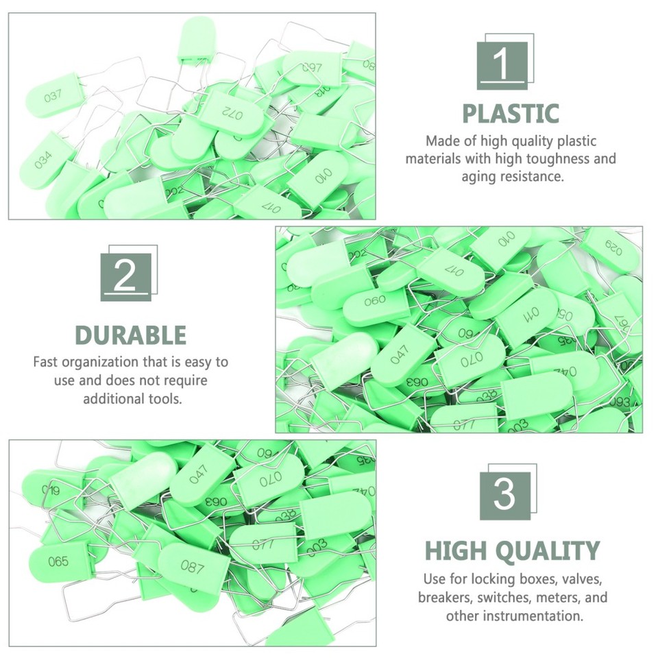 100 Pcs Security Seal Label Number Padlock Plastic Travel Tags Flexible ...