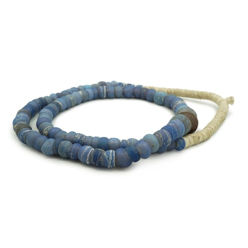 Ancient Roman Glass Beads (10-20mm) 34" Long Strand Carolina Blue ...