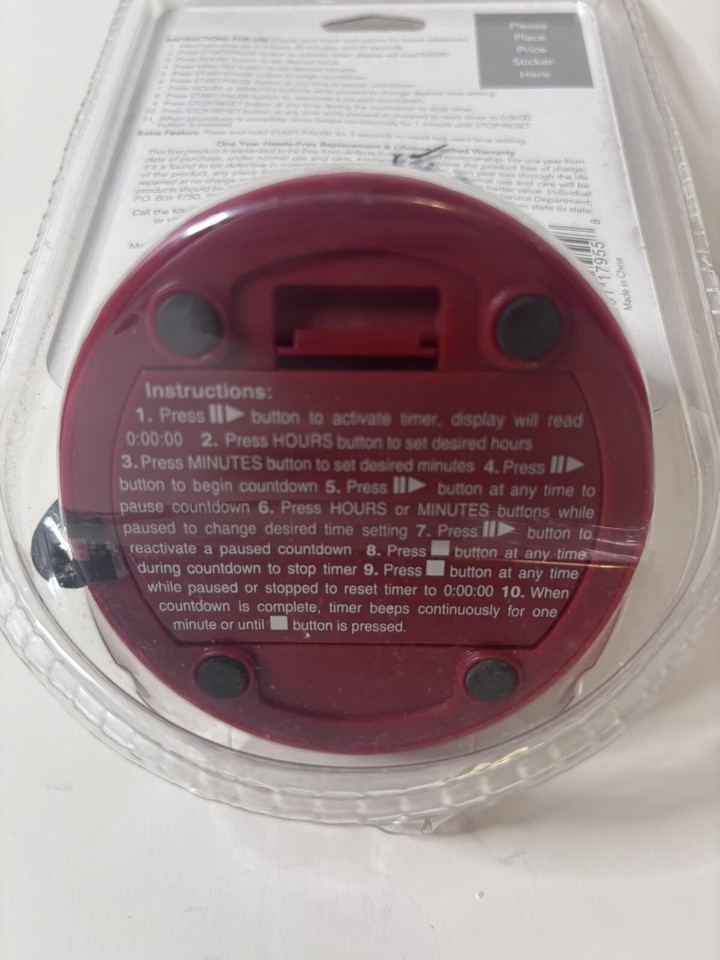 Hard-To-Find KitchenAid Digital Timer - KC150OSERJ RED With Chrome Trim ...