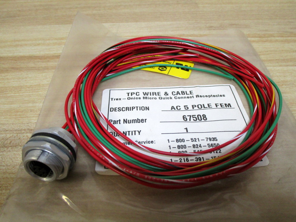 TPC Wire And Cable 67508 Receptacle Cable Assembly (Pack of 3) | eBay