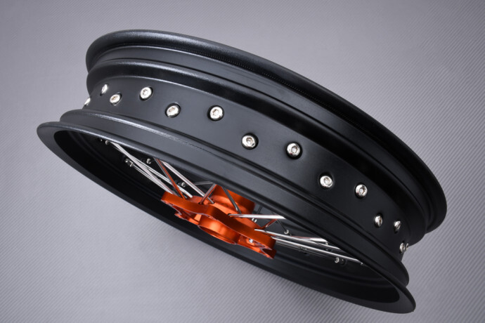 Roue / Jante Avant à Rayons Supermotard Orange KTM XC-F 250 2013-2014 3 ...