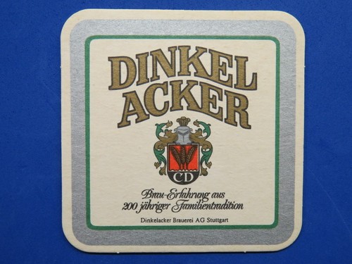 DINKELACKER Beer COASTER ~ DINKEL ACKER CD-Pils Bier Emblem ~ Stuttgart ...