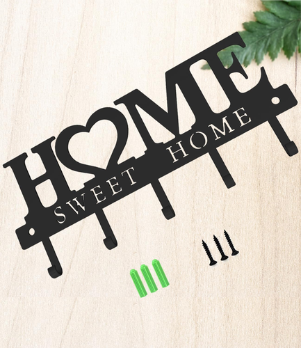 Key Holder Wall Mounted Black Key Holder For Wall Decorative Metal Key ...