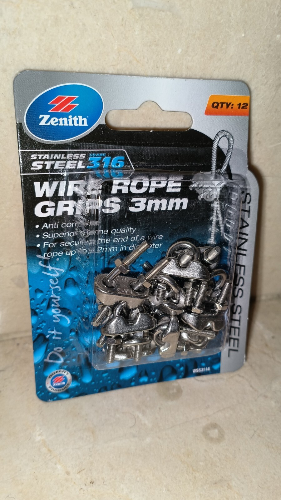 Zenith Wire Rope Grips Stainless Steel 3mm - 12 Piece | eBay