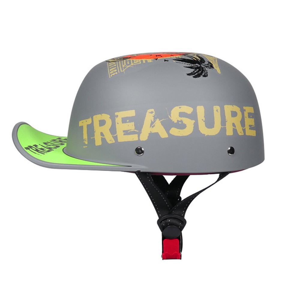 Vintage Open Face Motorcycle Half Helmet Baseball Cap Bike Scooter Jet ...