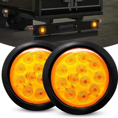 Lorry Truck Trailer Pair 4in LED Tail Lights Backup Rear Driving Turn ...