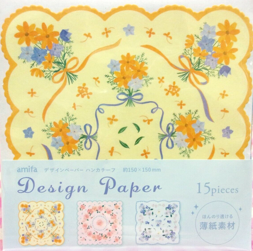 amifa Handkerchief Flower 3 Design Paper Japan 15 Sheets | eBay