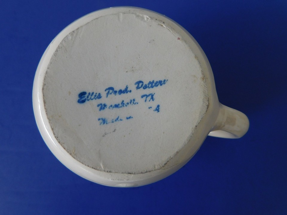 ELLIS PROD.POTTERY MARSHALL TEXAS CREAMER SIGNED KERRIE 1994 | eBay