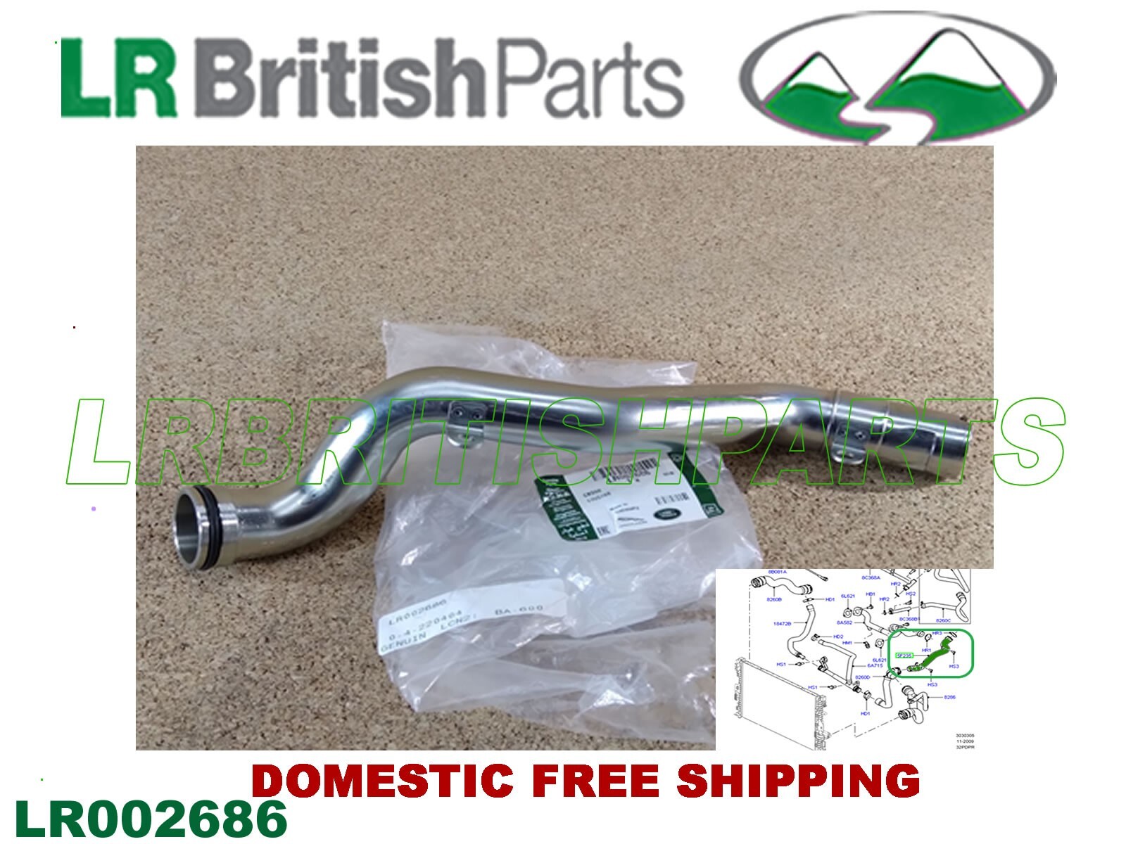 GENUINE LAND ROVER WATER PUMP TUBE INLET TUBE LR2 3.2L NEW LR002686 | eBay